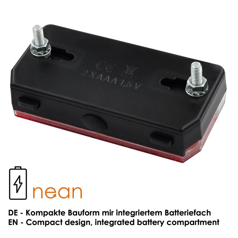 nean LED Fahrrad Rückleuchte mit Reflektor und StVZO-Zulassung inkl.
